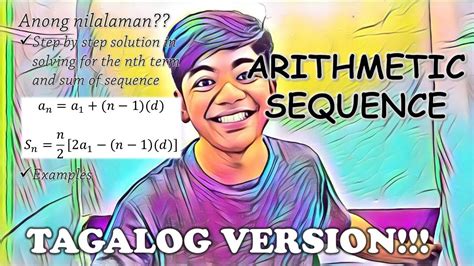 arithmetic sequence solve for the nth term and sum of the sequence in tagalog youtube