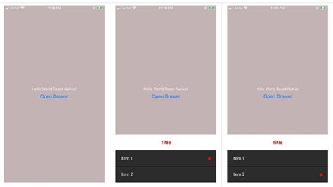 Item Selector From Given Drawer Component For React Native