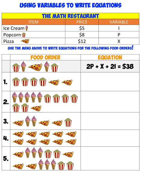 Identify Variables Coefficients And Constants Worksheets