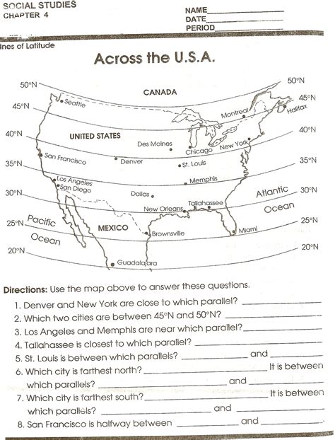 Latitude And Longitude Worksheets For Th Grade Db Excel