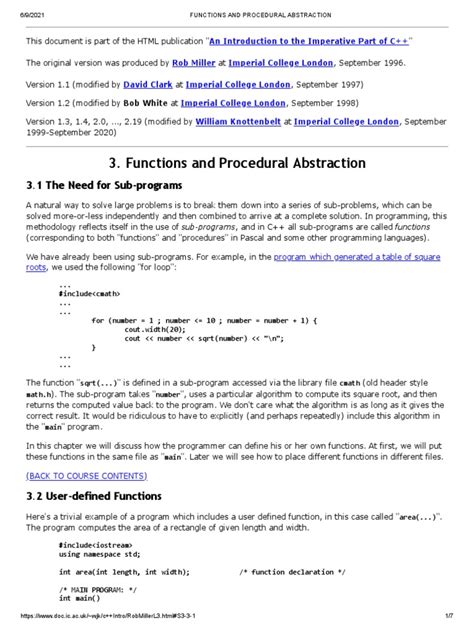 functions and procedural abstraction 3 1 the need for sub programs pdf subroutine