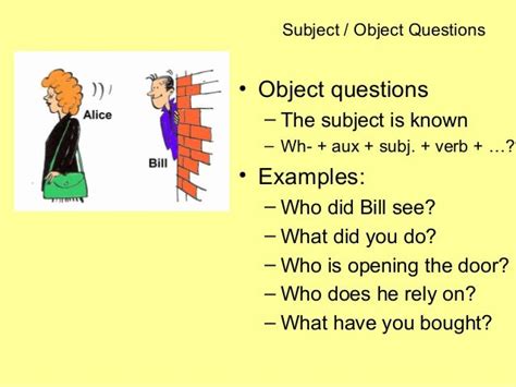 subject object questions
