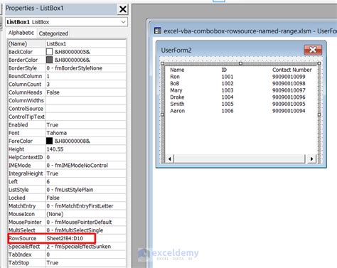 How To Get Excel VBA Combobox With RowSource Named Range