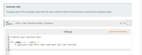 solved 8 24 lab convert to binary functions instructor