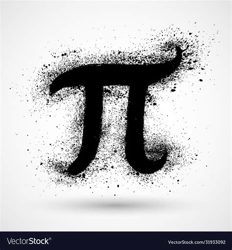 Pi Symbol Hand Drawn Icon Grunge Calligraphic Vector Image