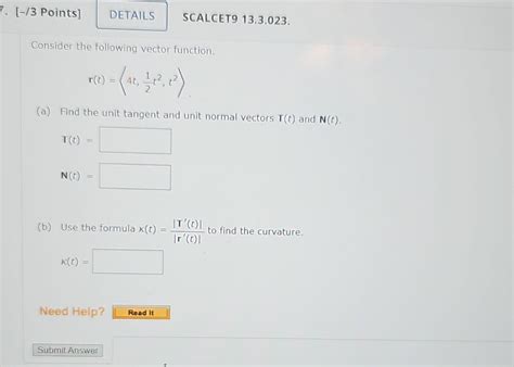 solved consider the following vector function