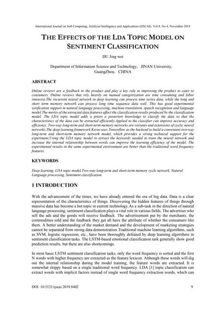 lda topic model improves sentiment classification pdf