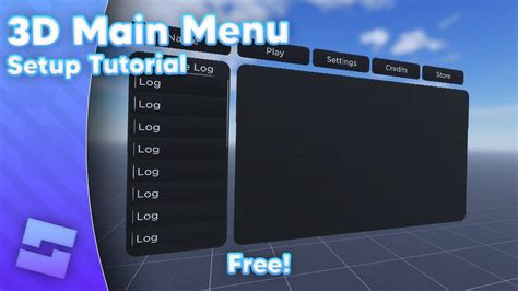 Fully Customizable 3D Menu Gui Roblox Studio Free YouTube