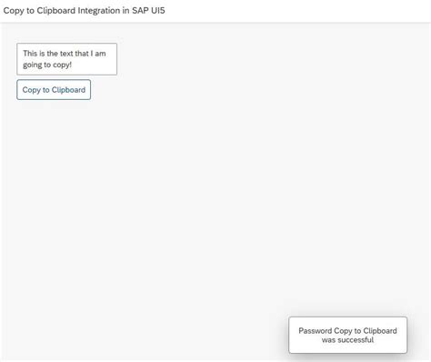 Copy To Clipboard Integration In SAP UI5 Go Coding