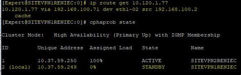 solved querying routing table in a clusterxl check point checkmates