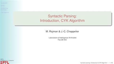pdf syntactic parsing introduction cyk algorithmintroduction syntax syntactic level and