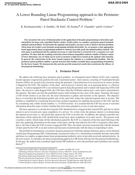 pdf a lower bounding linear programming approach to the perimeter patrol stochastic control