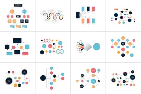 Premium Vector Mega Set Of Various Flowcharts Schemes Diagrams Simply
