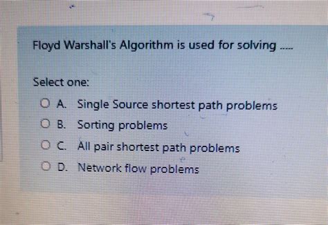 solved floyd warshall s algorithm is used for solving
