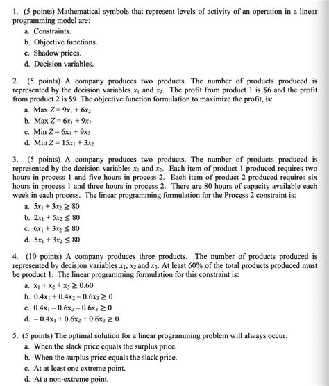 solved 1 5 points mathematical symbols that represent