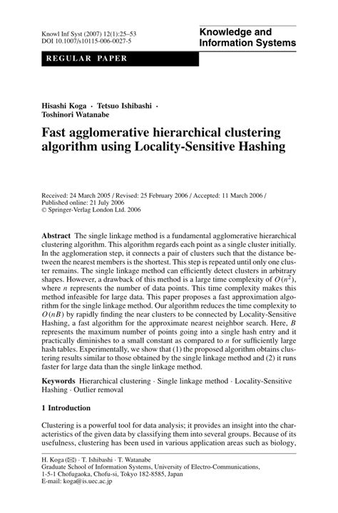 pdf fast hierarchical clustering algorithm using locality sensitive hashing