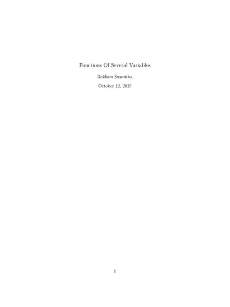 functions of several variables pdf