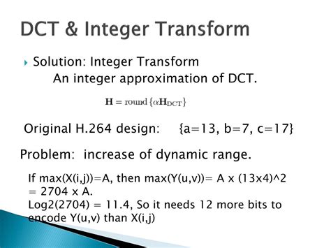 ppt low complexity transform and quantization in h 264 avc powerpoint presentation id 3821182