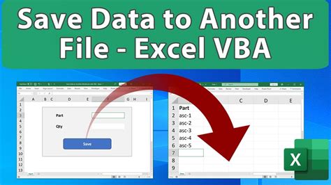 Excel VBA To Save Data To Another Workbook YouTube