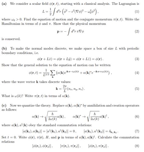 a we consider a scalar field r t starting with