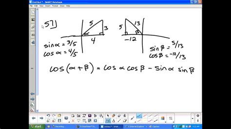 using sum and difference identities triangle problems youtube