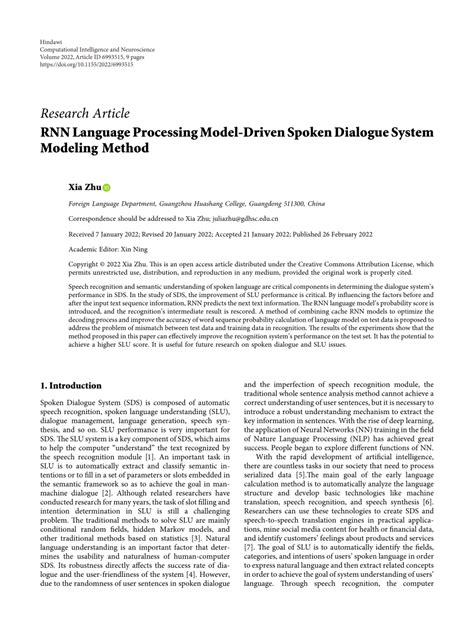 pdf rnn language processing model driven spoken dialogue system modeling method