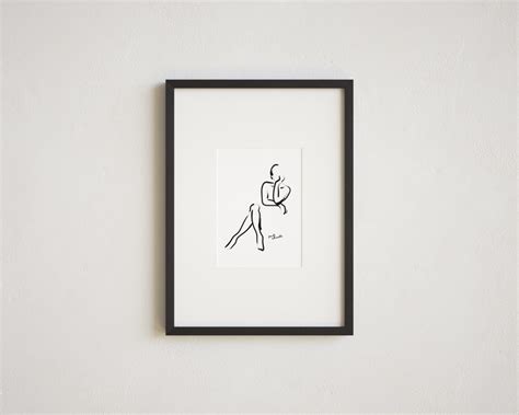 Nude Line Drawing One Line Art Nude Art Print Sexy Woman Etsy