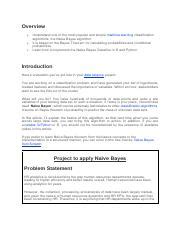 Naive Bayes Algorithm Pdf Overview Understand One Of The Most
