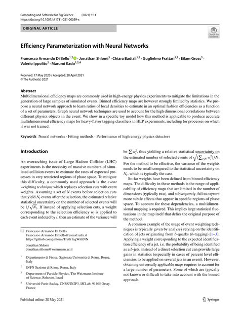 pdf efficiency parameterization with neural networks