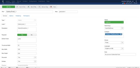 J3 X Adding Custom Fields Gallery Field Joomla Documentation