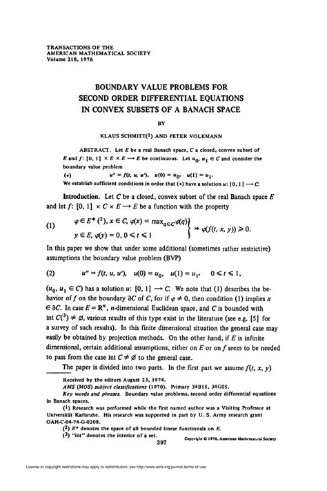 pdf boundary value problems for second order differential equations in convex subsets of a