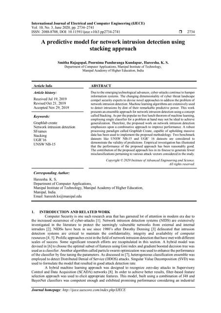 stacked ensemble model for network intrusion detection using unsw and ugr datasets pdf