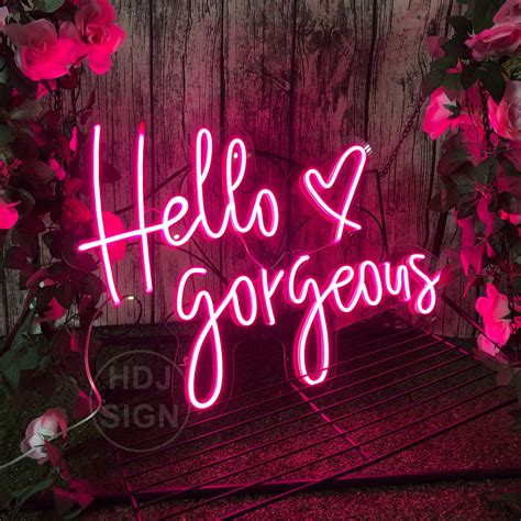 Hello Gorgeous Neon Sign Custom Wedding Decor Best Engagement Etsy