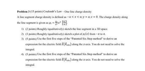 solved problem 3 15 points coulomb s law one line charge
