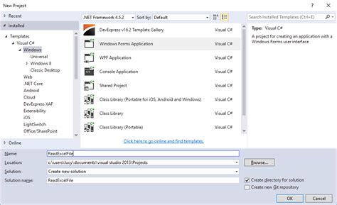 windows forms how to read excel file in c