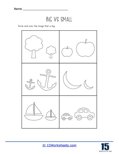 Kindergarten Worksheets Big Vs Small Lets Share Knowledge Worksheets Library