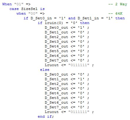 VHDL Code Of LRU Controller Unit In Case Of 2 Way Set Associative