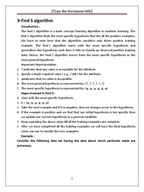 find s algorithm pdf