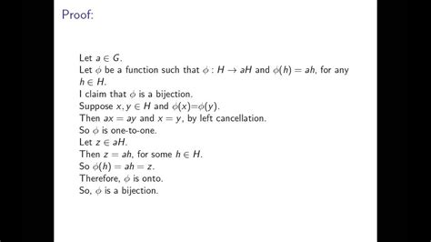 proof of lagrange s theorem youtube