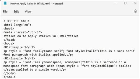 how to apply italics in html instructions teachucomp inc