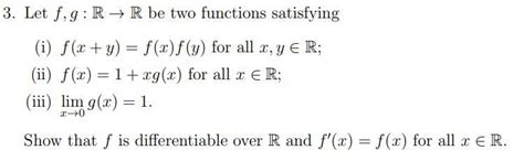 solved 3 let f g r→r be two functions satisfying i