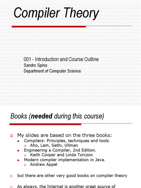 compiler theory 001 introduction and course outline pdf compiler parsing