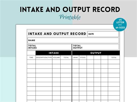 Fluids Intake And Output Record Fluid Balance Chart Intake And Output