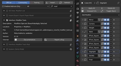 Tweaked Modifier Tools Addon Released Scripts And Themes Blender