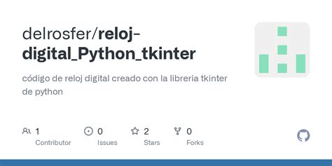 github delrosfer reloj digital python tkinter código de reloj digital creado con la libreria