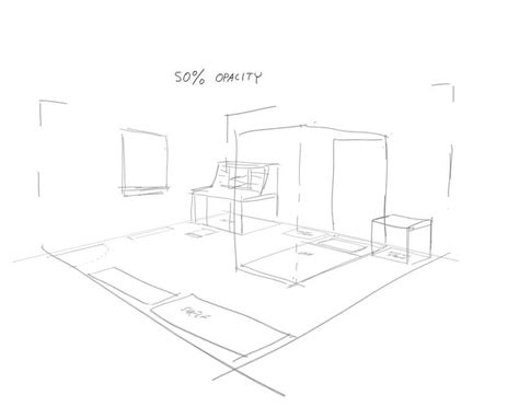 How To Draw A Room With Perspective Drawing Tutorial Of A