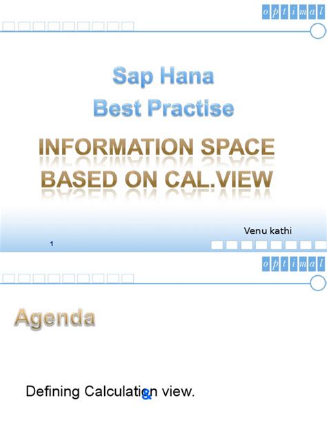 Pdf Information Space Based On Sap Hana Calculation View Pdfslide Net