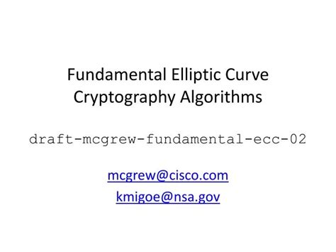 ppt fundamental elliptic curve cryptography algorithms draft mcgrew fundamental ecc 02