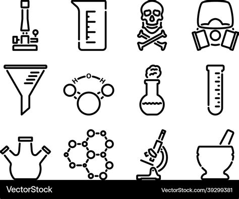 Chemistry Icon Set Royalty Free Vector Image VectorStock