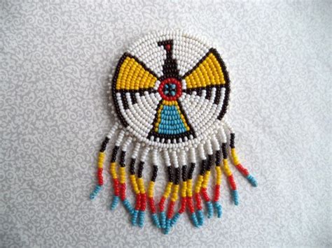 Beaded Thunderbird Native American Style Beaded Medallion Etsy Thunderbird Native American